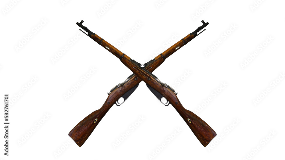 crossed military rifles on transparent background Stock Photo | Adobe Stock