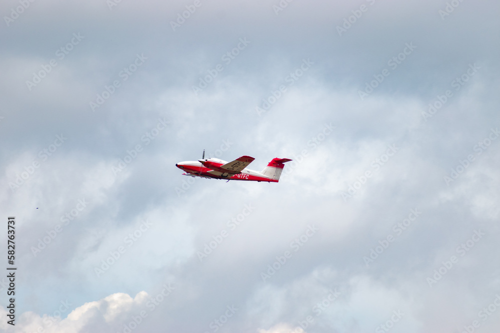 Piper PA44-180 Seminole airplane in Muenster in Germany 9.7.2022 Stock ...