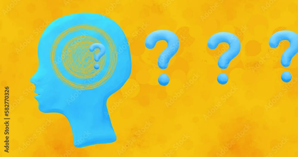 Vidéo Stock Modern loop photo collage animation. Thinking head. Tasks ...