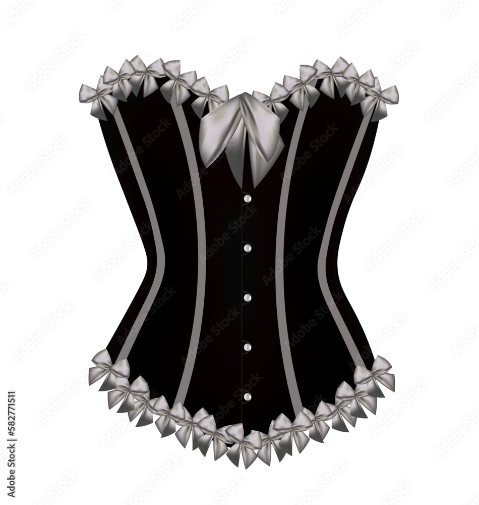Black sexy corset. vector illustration Stock Vector | Adobe Stock