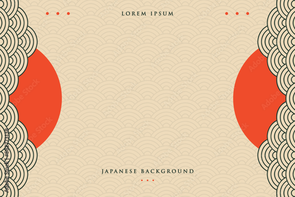 Vector of background template with Japanese vintage style design Stock ...