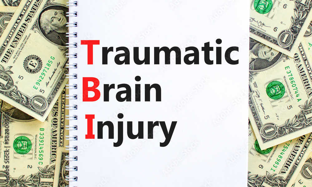 TBI traumatic brain injury symbol. Concept words TBI traumatic brain ...