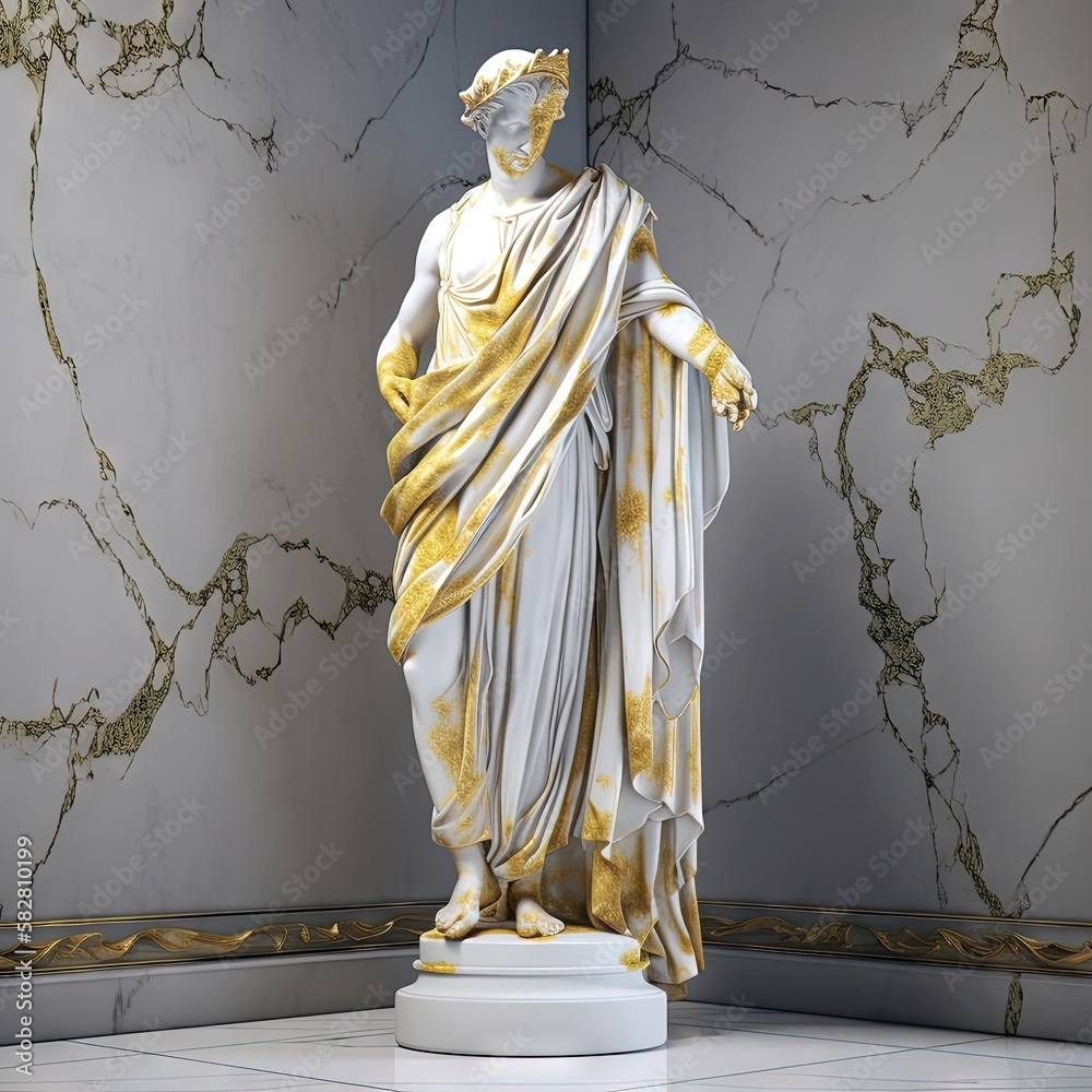 Une sculpture en marbre représentant un grec stoïcien, une personne ...