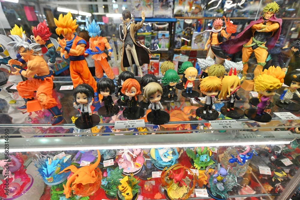 Manga anime figures collection on display for collectors Turin Italy ...