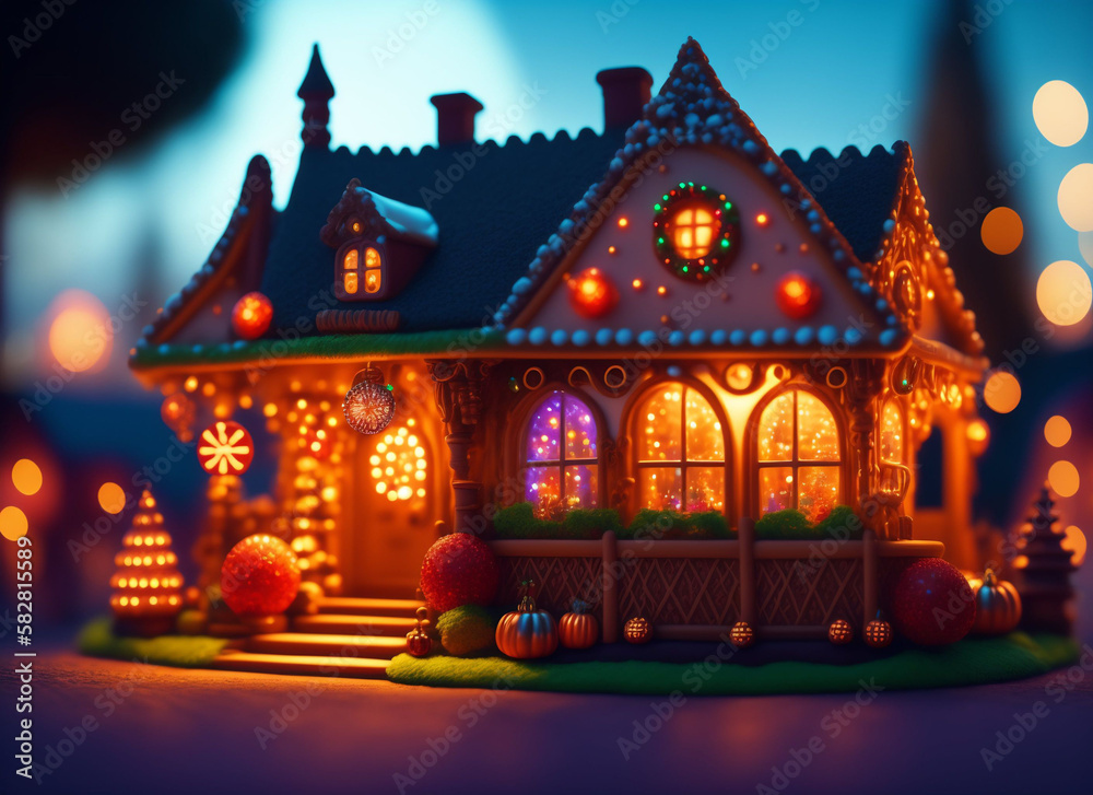 Mystical Gingerbread Candy Village with Creepy Haunted House in ...