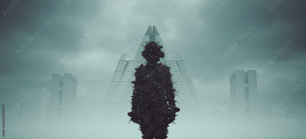 Female Demon Creepy Crawling Tentacles Swarm Asian Paranormal Sci-Fi ...