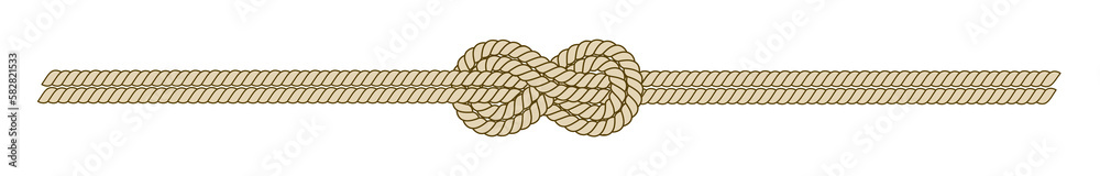 Sailor knot divider. Nautical rope border. Graphic design element for ...