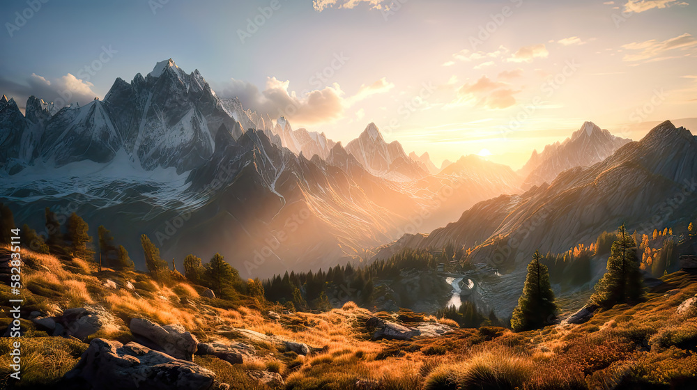 Ländliches Dorf Haus Landschaft in den Alpen in der Schweiz Österreich ...