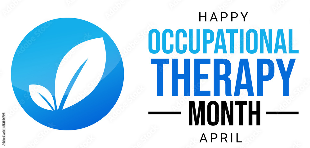 The month of Occupational therapy concept design with typography and ...
