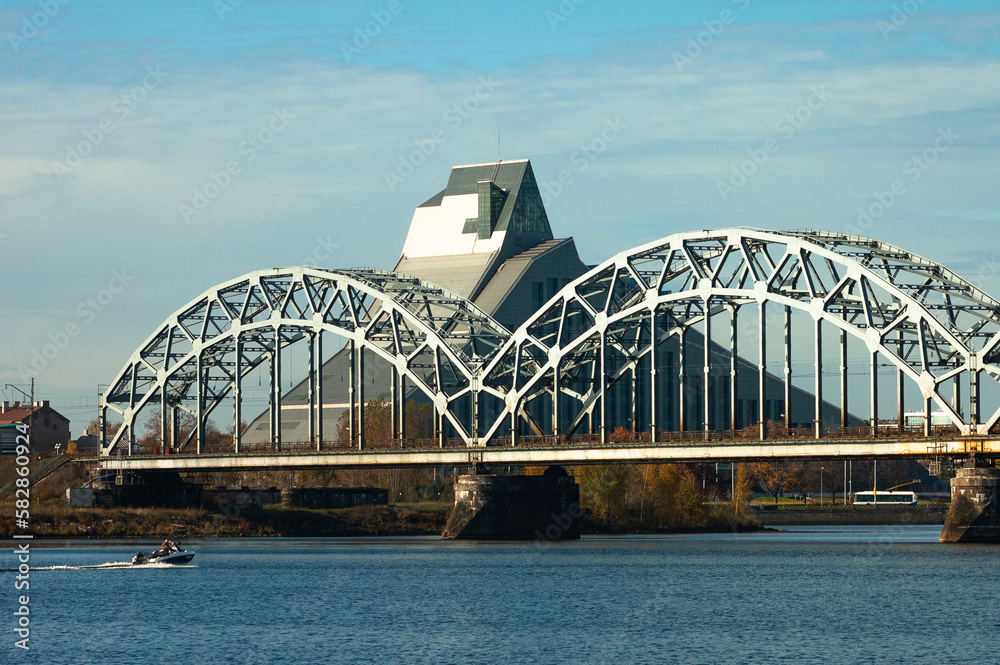 RIGA, LATVIA - OCTOBER 10, 2021: in the photo the Latvian National ...