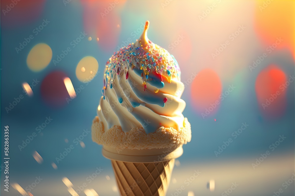 Exquisite Fine Art Digital Ice Cream Creation in 8K created with ...