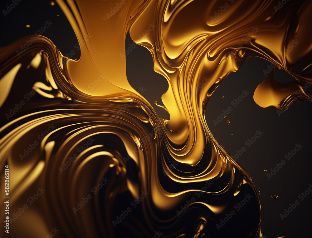 Liquid gold background design. Dynamic dripping lava gold background ...