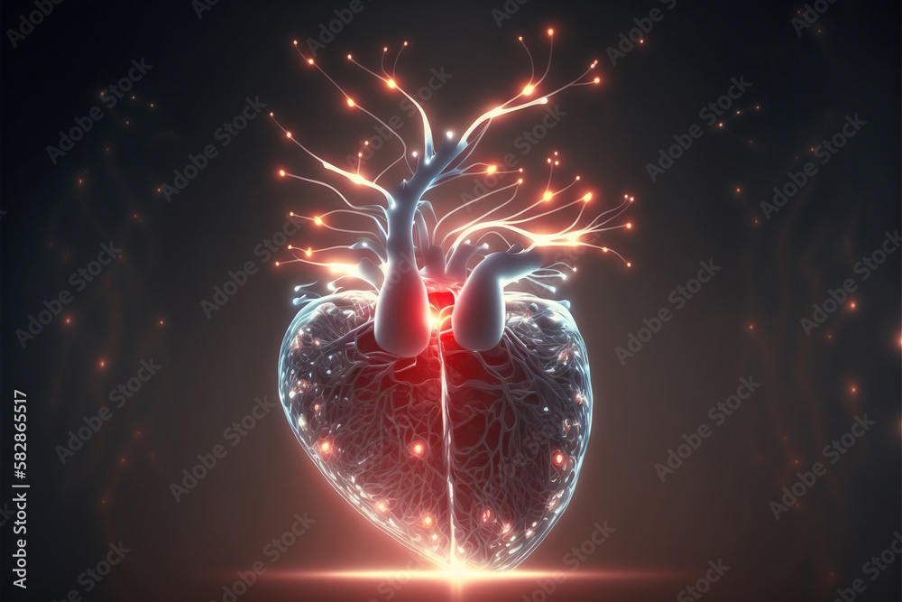 Abstract image of a bio neural network. The concept of information ...