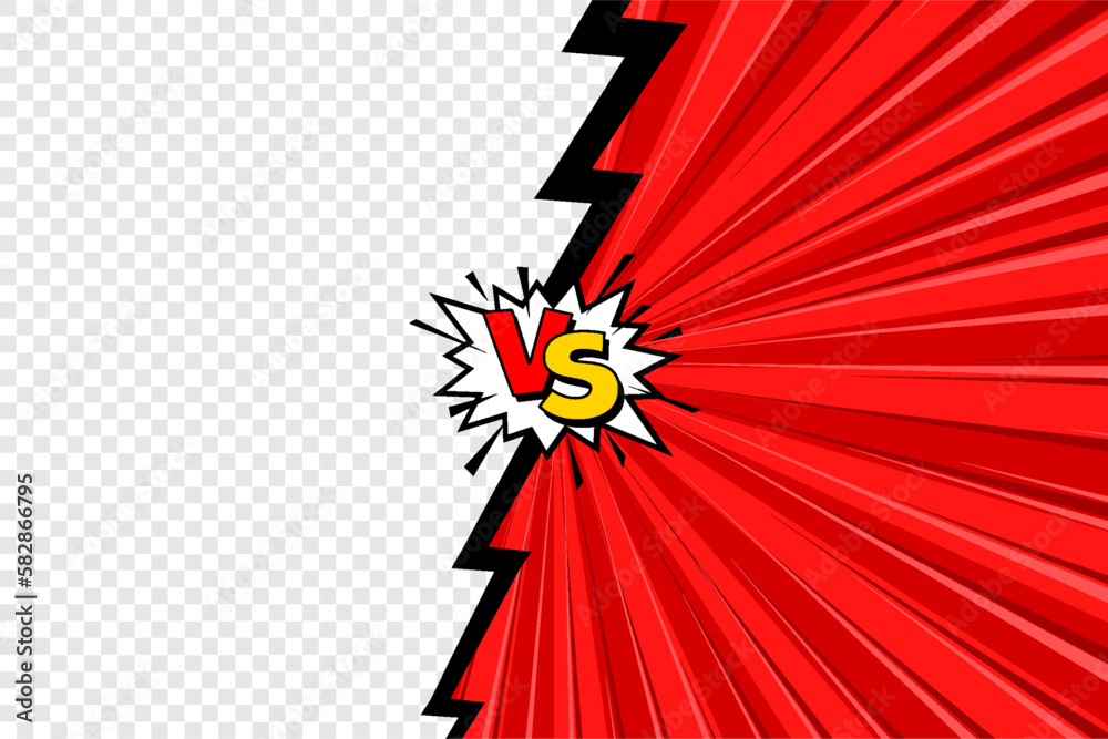 Cartoon comic background with blank place for your design. Fight versus ...