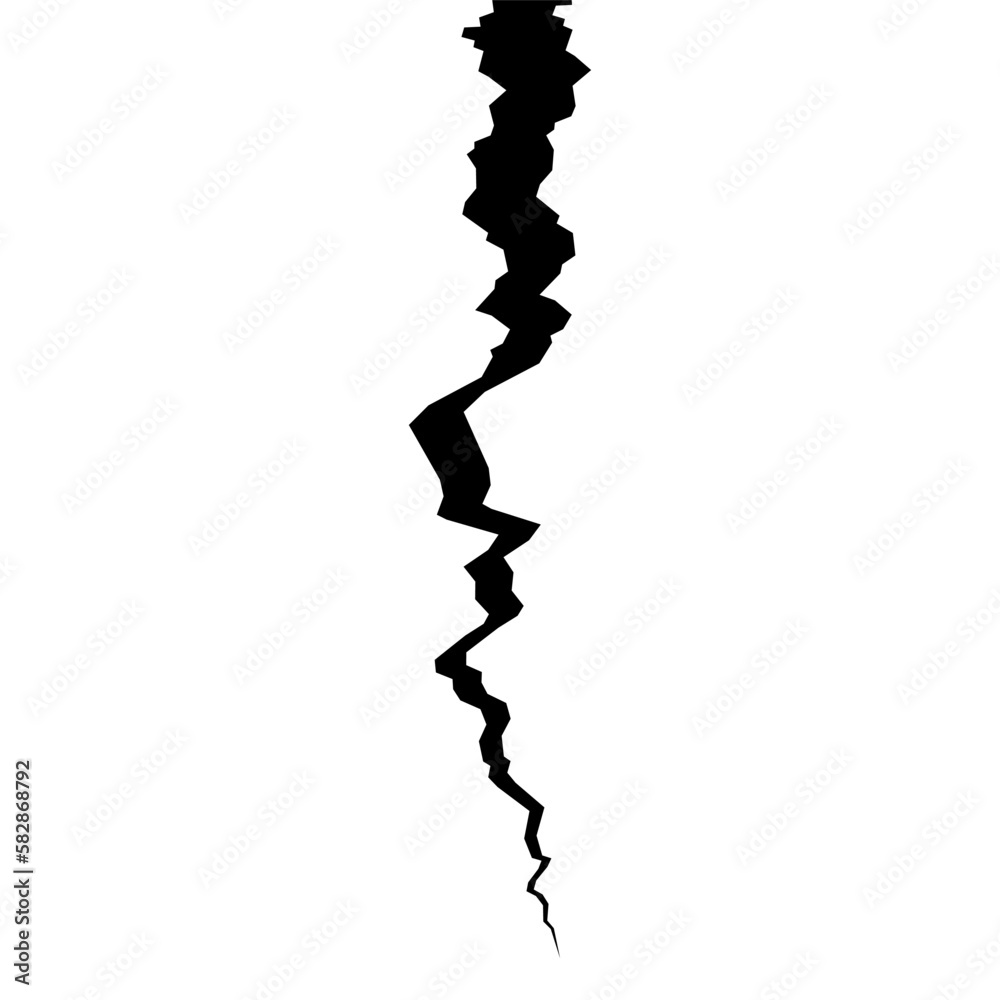 Earthquake crack. Surface cracked ground. Seismic vibration and damaged ...