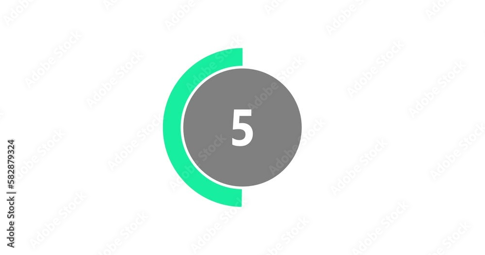 Countdown timer from 10 to 0 seconds realtime. Modern flat design of ...