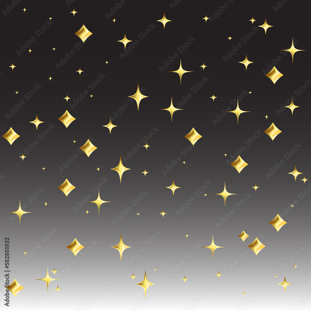 gold 3d stars on gradient transparent background png pattern Stock ...