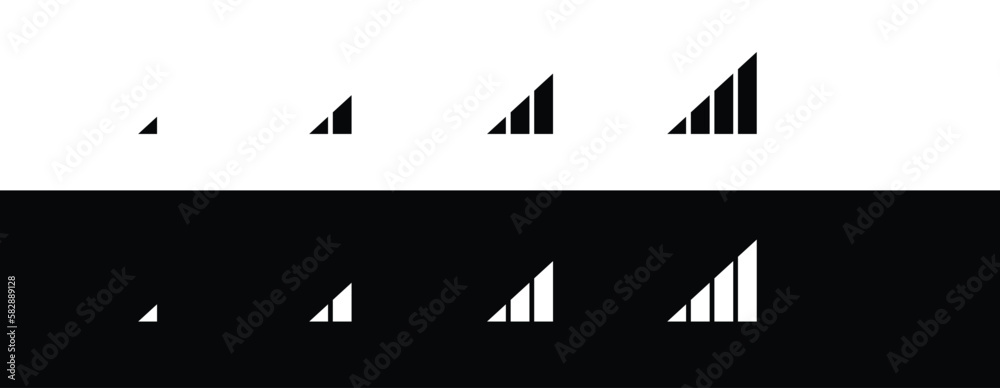 Signal strength indicator . icons of signals . network strength ...