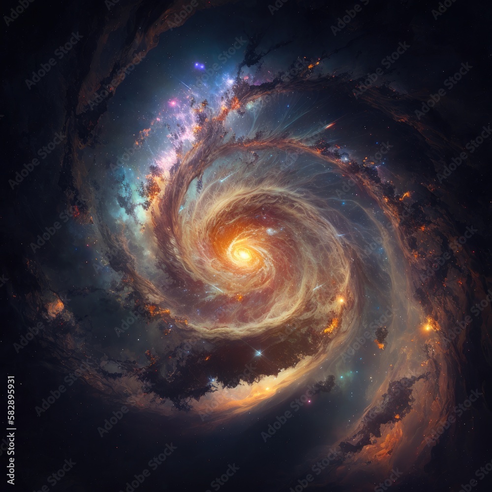 spiral galaxy in space Stock Illustration | Adobe Stock