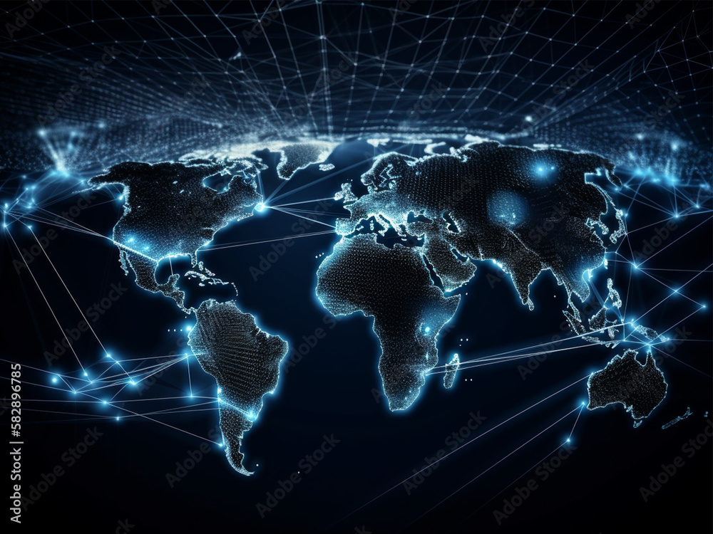 Global network connection, wireless connections, business internet ...