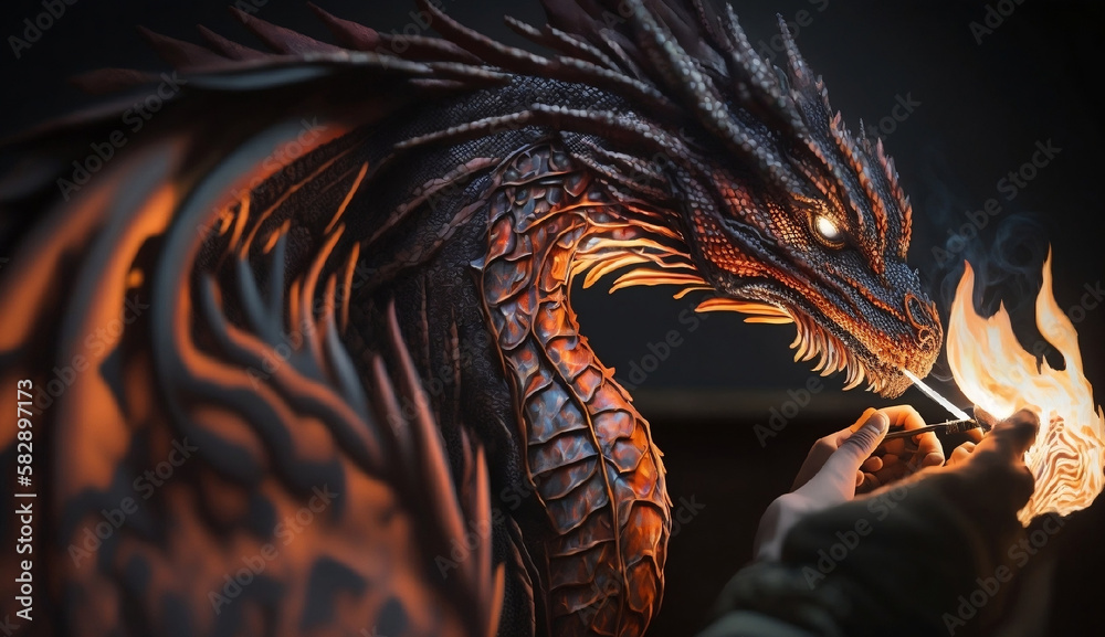 AI Generated Art Of realistic Dragons Stock Illustration | Adobe Stock