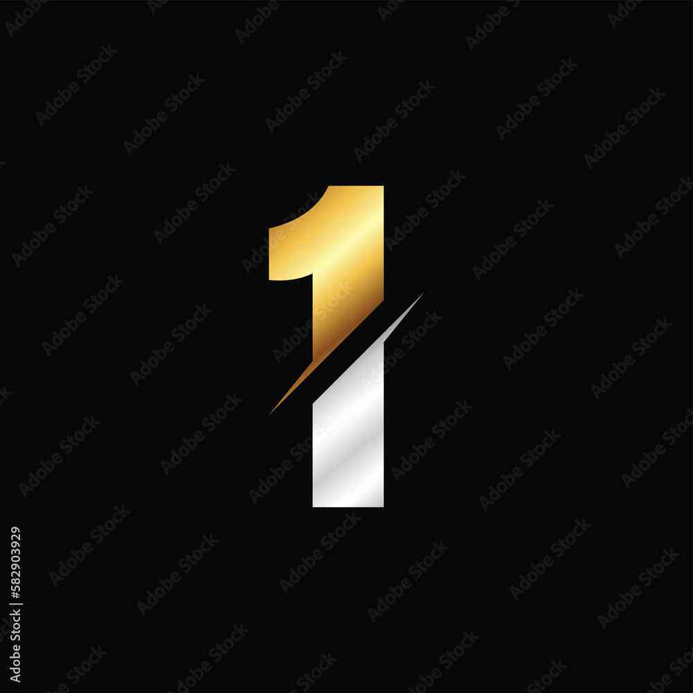 1 Number Luxury Logo Design Template Inspiration, Vector Illustration ...