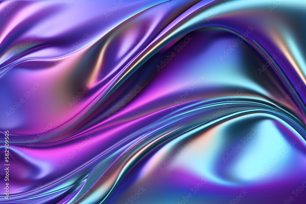 wavy gradient cloth fabric abstract background, ultraviolet holographic ...