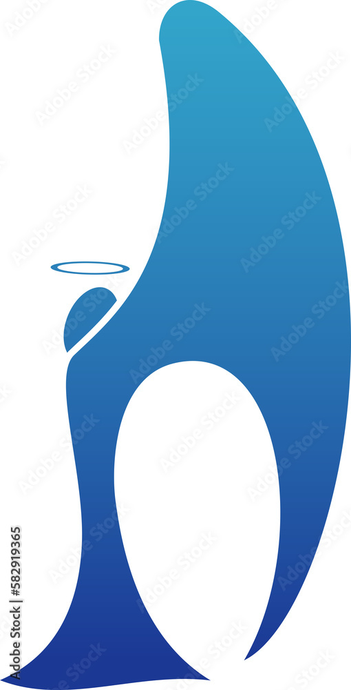 abstract blue angel logo icon isolated concept illustration Stock ...