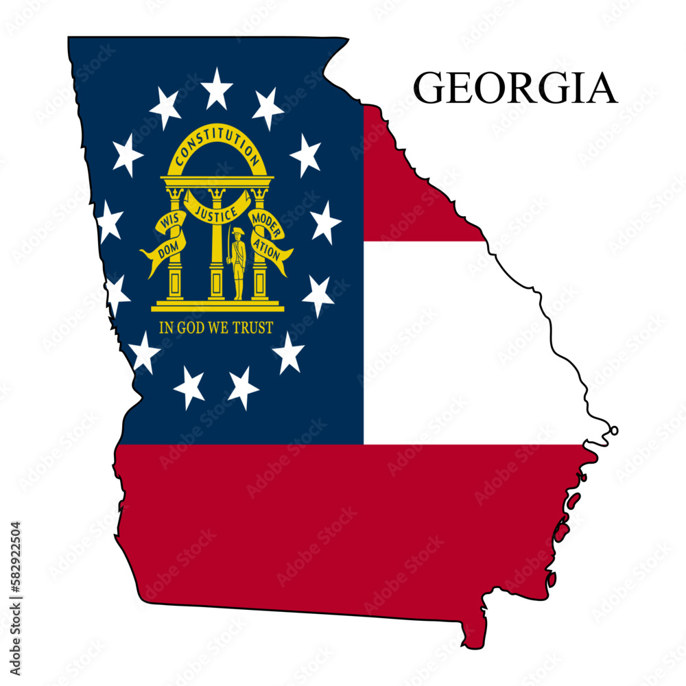 Georgia map vector illustration. Global economy. State in America ...