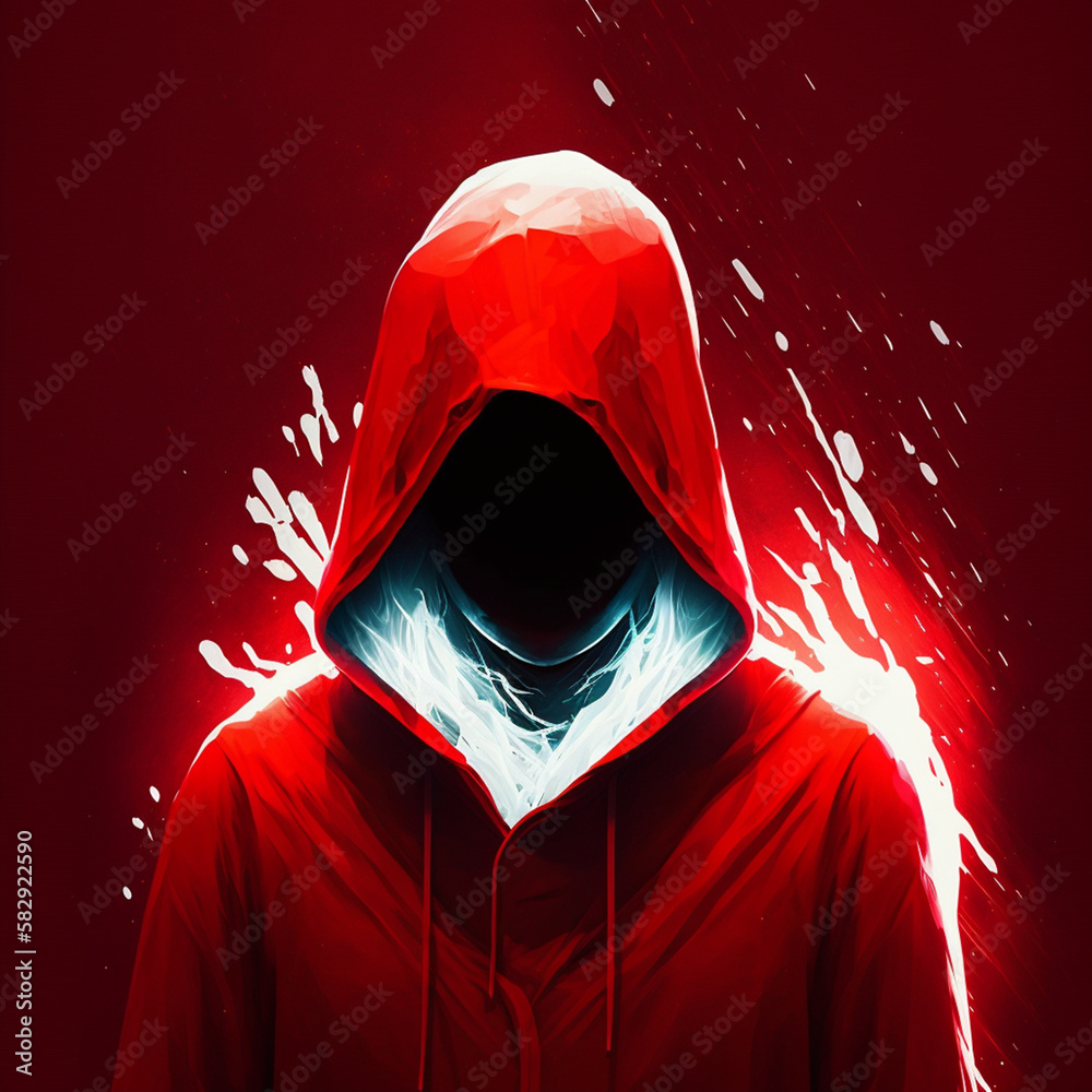 faceless red spirit with two white eyes profile picture Stock ...