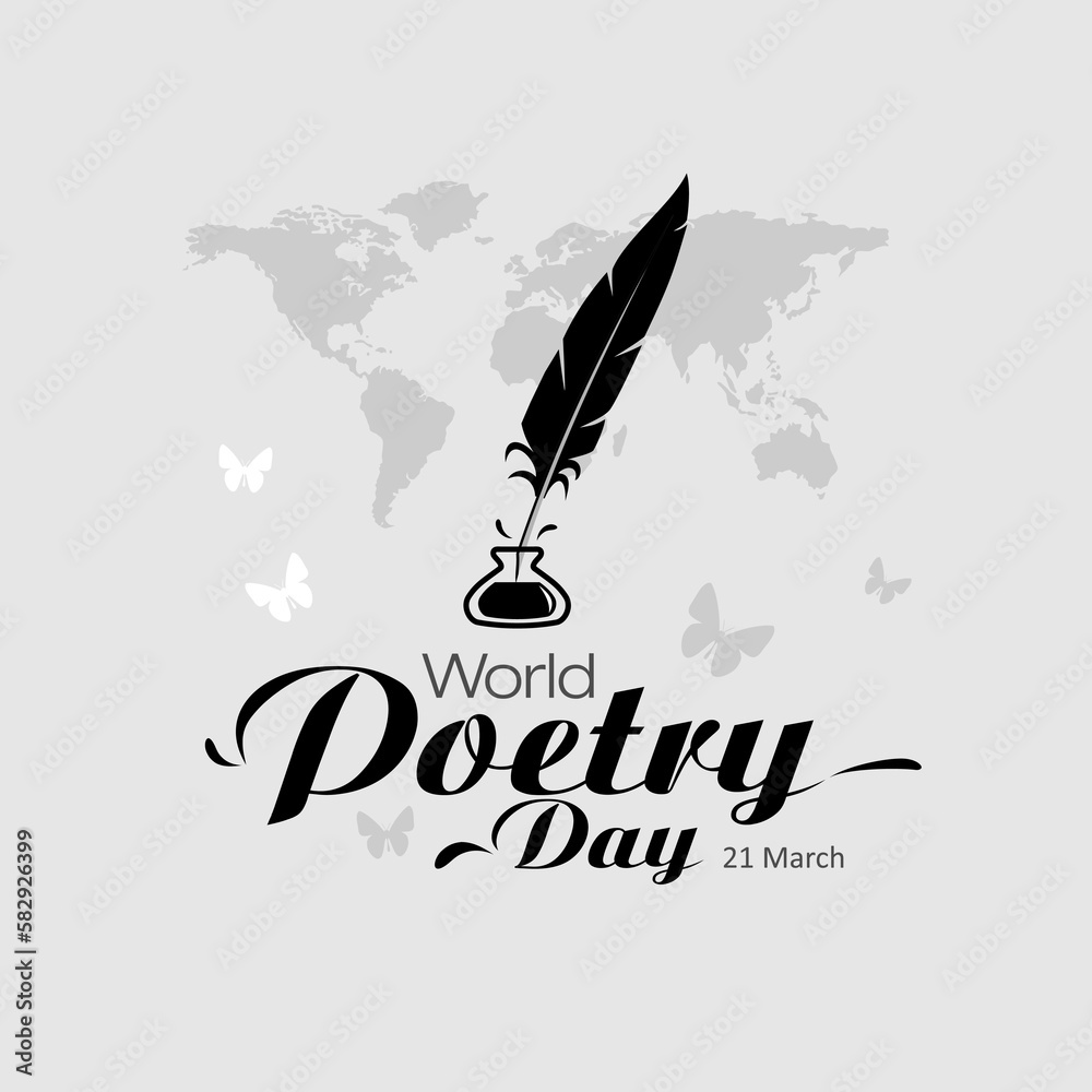 World Poetry Day Vector Illustration. International Poetry 21 March ...