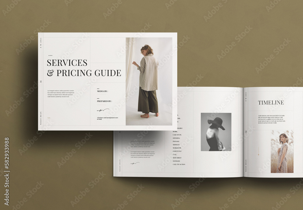 Servicesand Pricing Guide Layout Stock Template | Adobe Stock