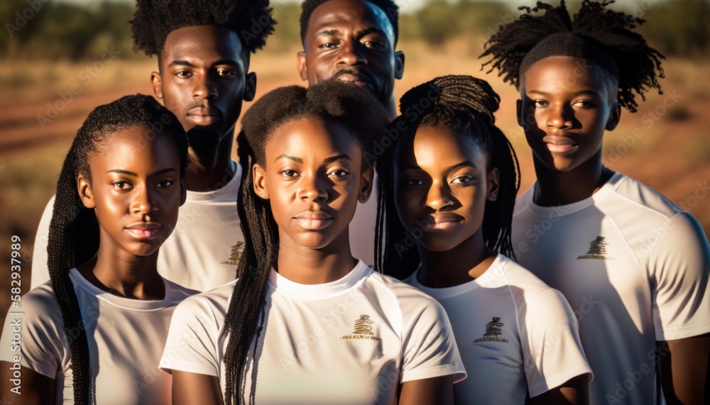 Group Of Diverse And Empowered African American Black Youth High School