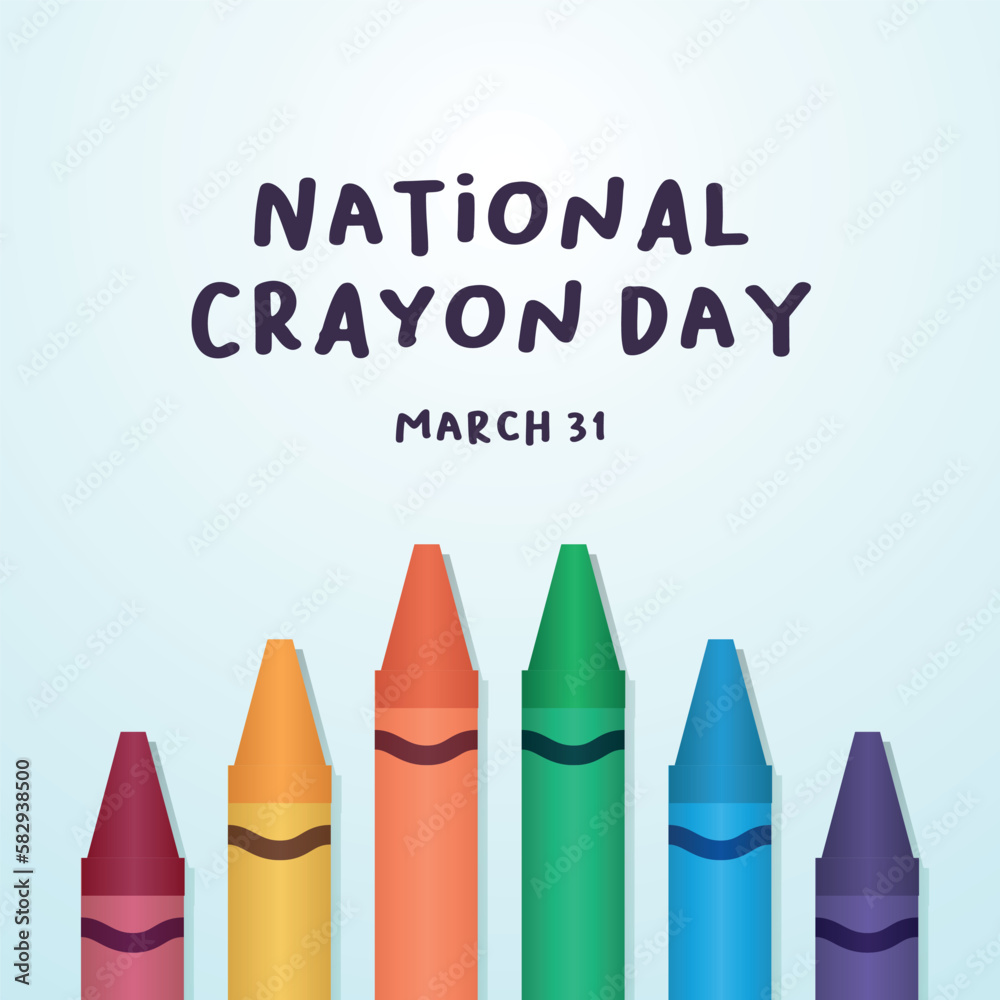 vector graphic of national crayon day good for national crayon day celebration. flat design ...