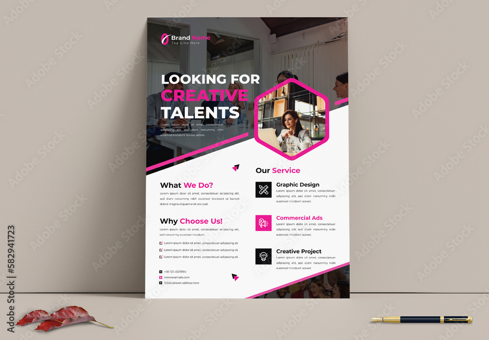 Creative Talents Flyer Design Stock Template | Adobe Stock