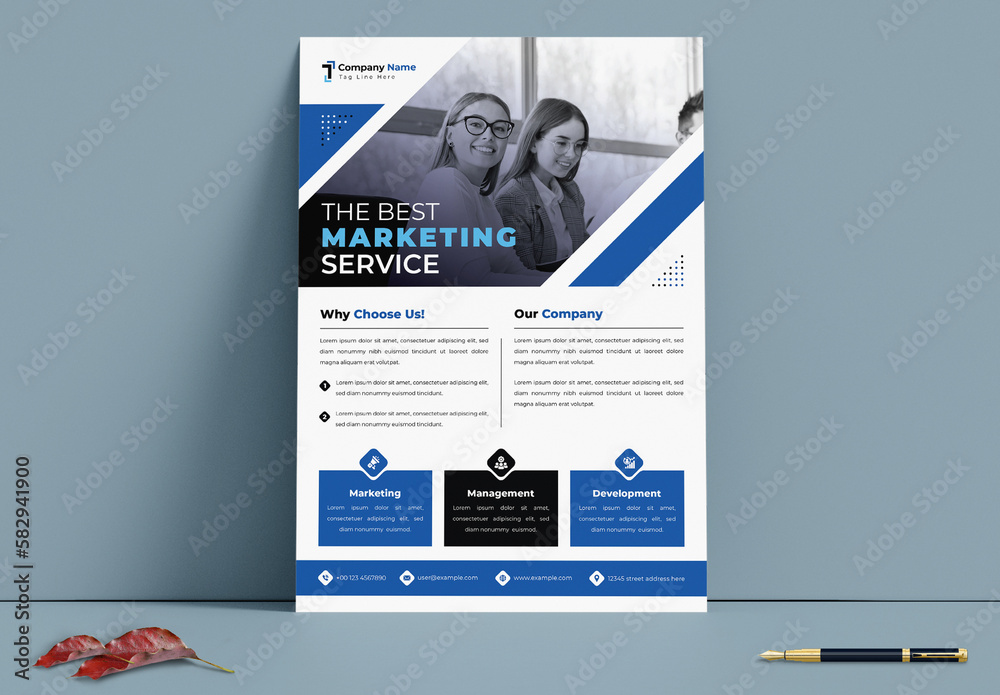 Marketing Service Flyer Design Template Stock Template | Adobe Stock