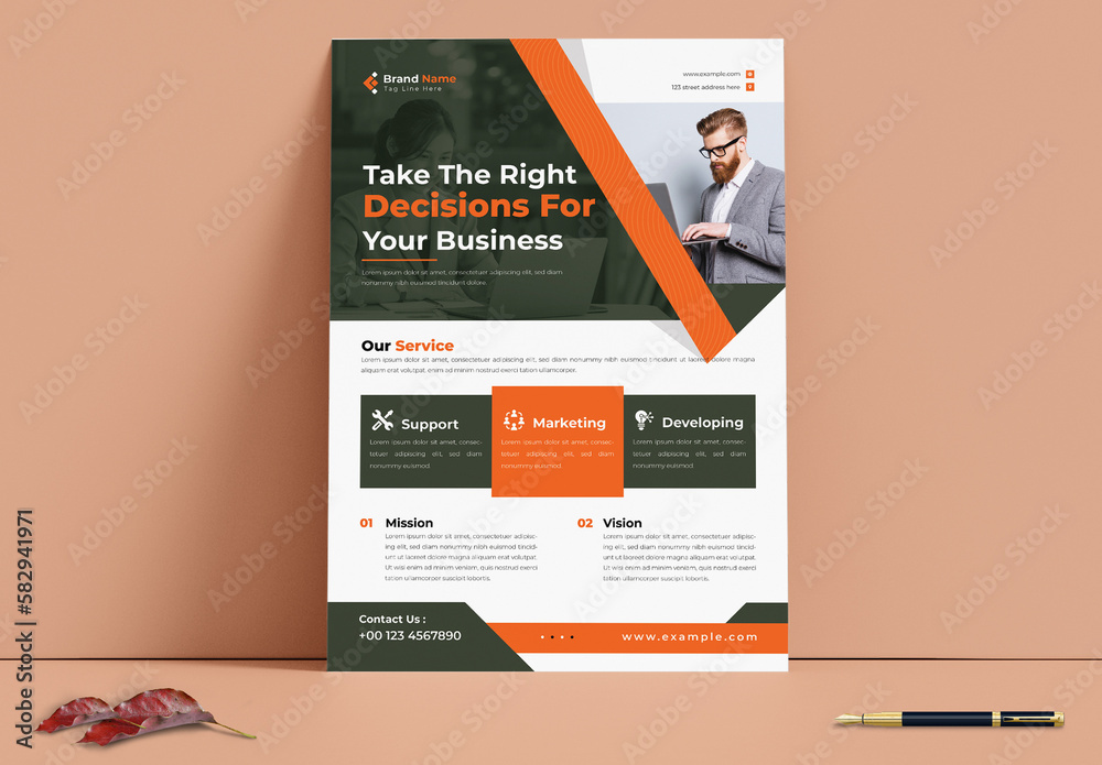 Right Decisions Business Flyer Design Template Stock Template | Adobe Stock