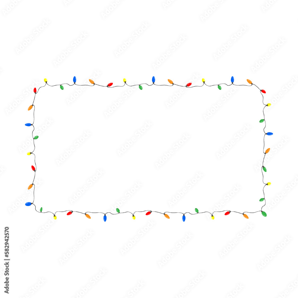 Cartoon Christmas Lights Border