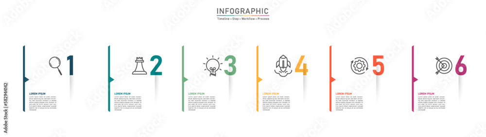 Business option infographic template. Minimal step workflow number icon ...