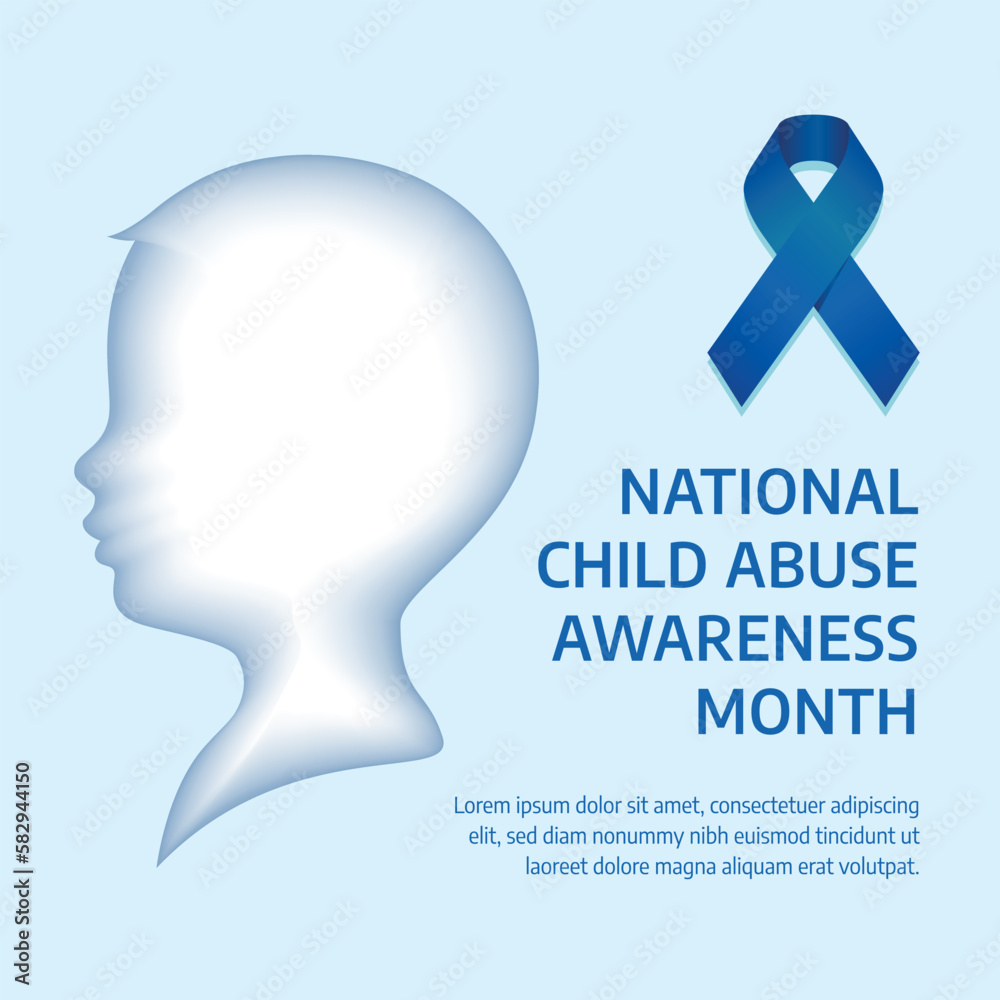 vector graphic of national child abuse awareness month good for ...