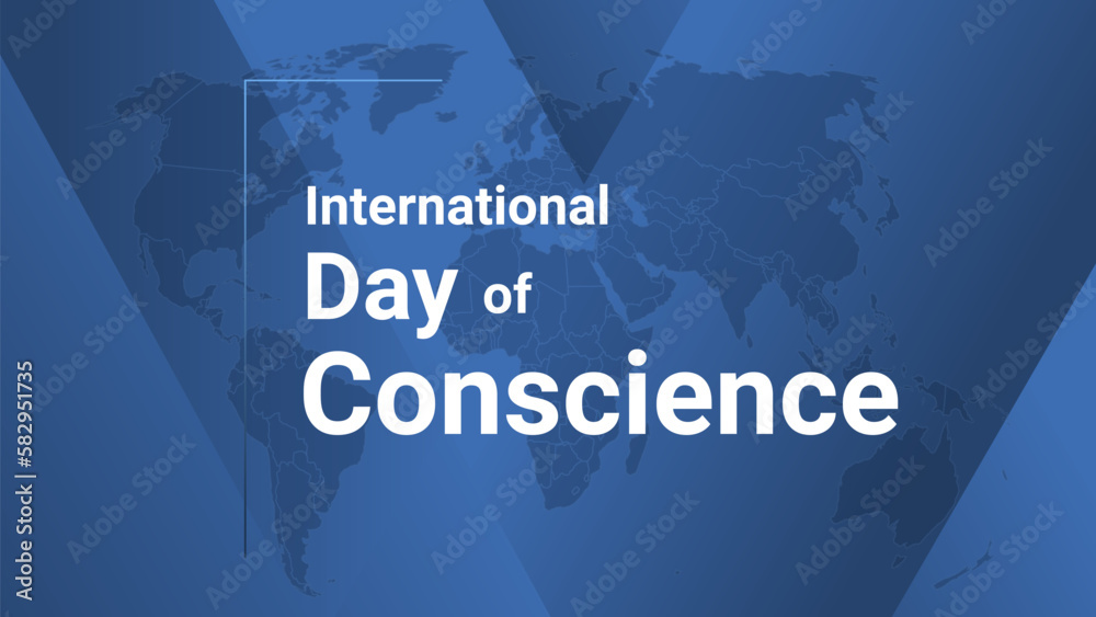 International Day of Conscience holiday card. Poster with earth map ...