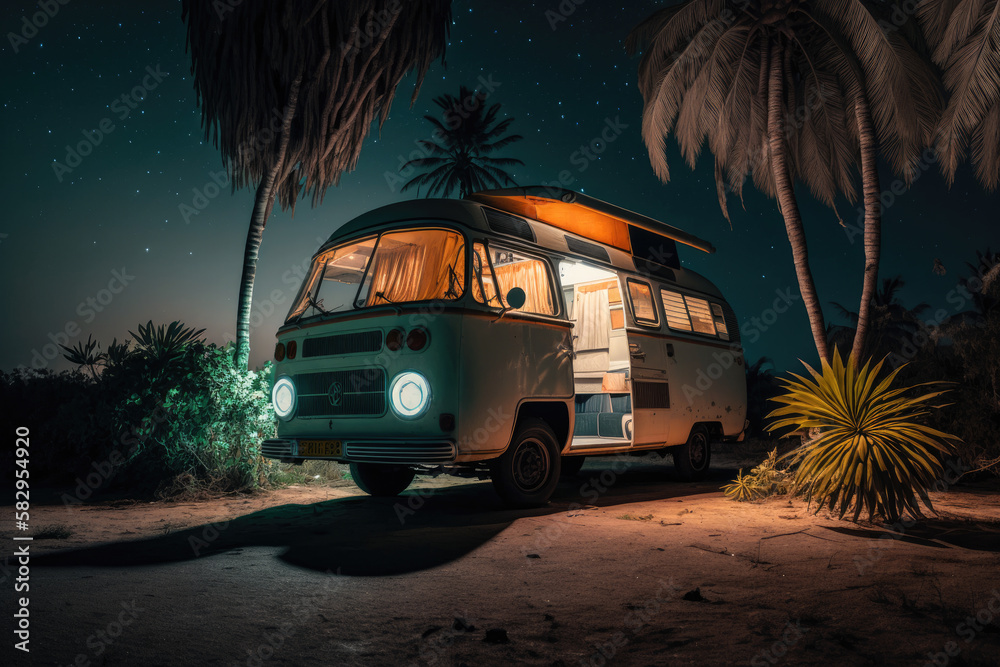 campervan caravan vehicle for van life holiday on mobile home camper at ...