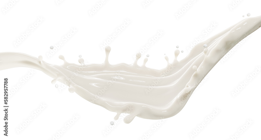 abstract beauty realistic milk shape splash isolated on white ...