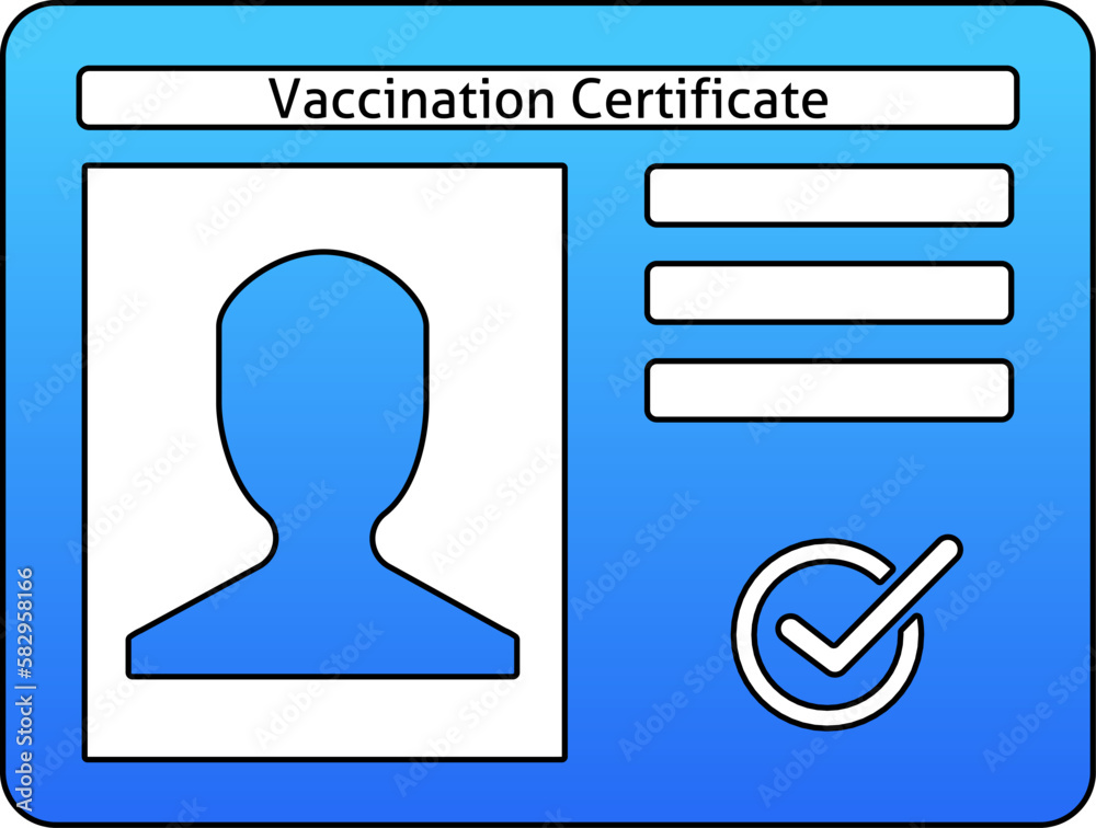 Vaccination certificate. Card of vaccine certificate for permission and ...