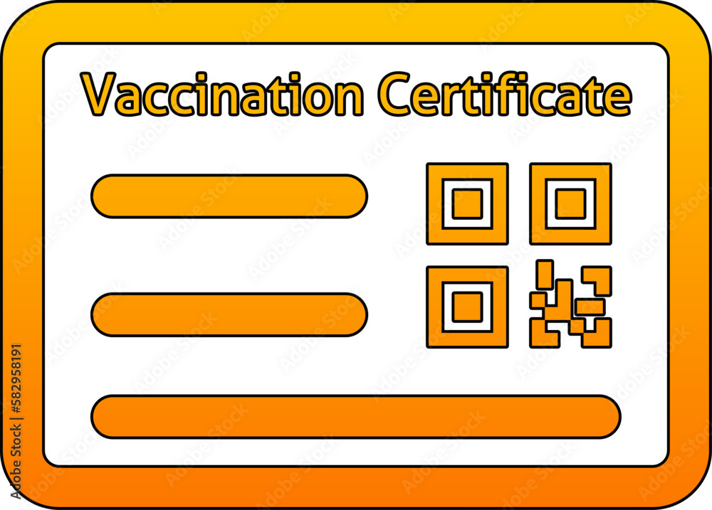 Vaccination certificate. Card of vaccine certificate for permission and ...