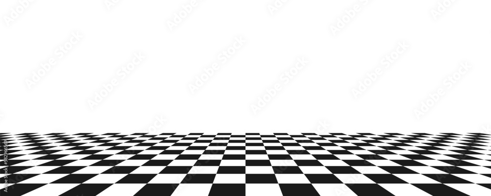 Chess perspective floor background. Black and white chessboard perspective floor texture ...