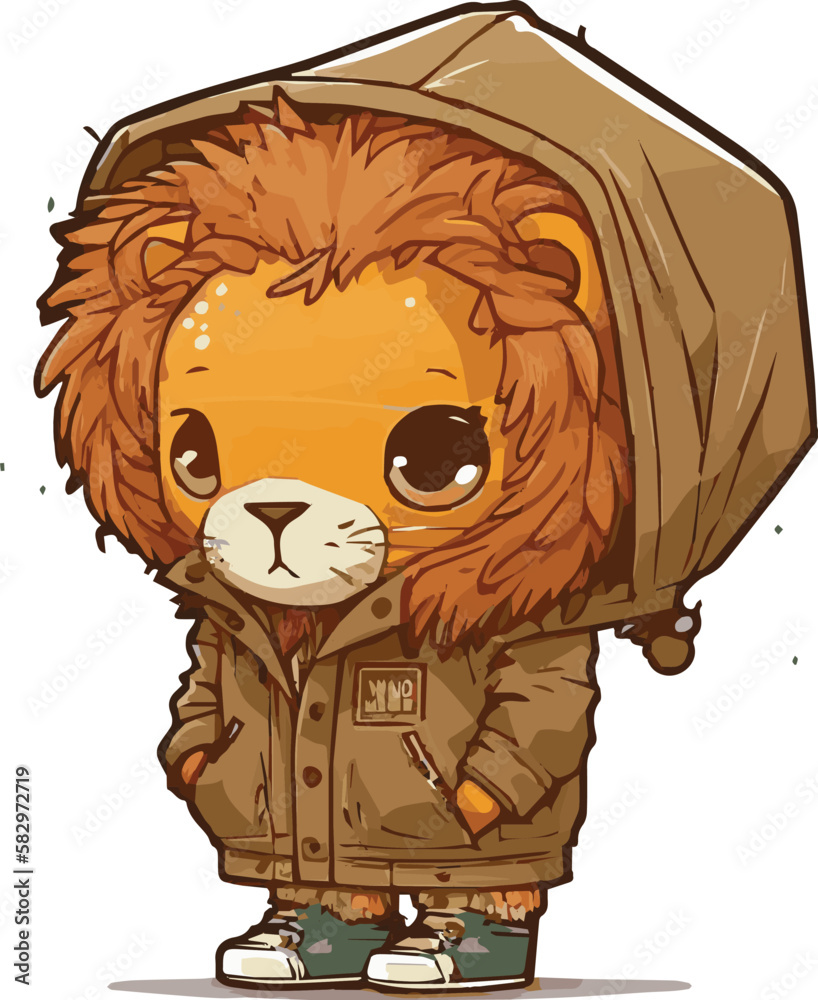 Premium cute and chibi lion vector for illustration. Lion cartoons ...