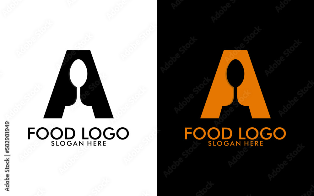 Initial Letter A Food Logo, food logo vector Stock Vector | Adobe Stock
