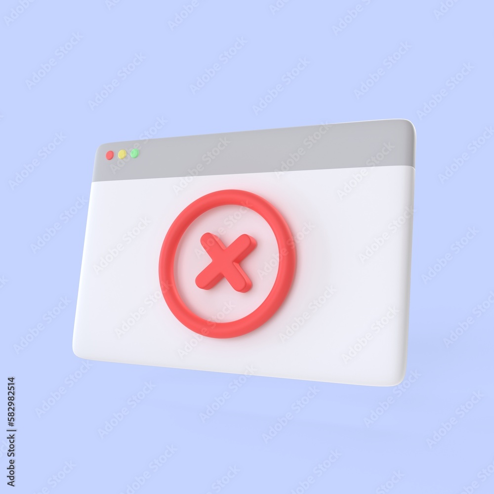 Interface desktop windows with a check mark, a sign of the cross and ...
