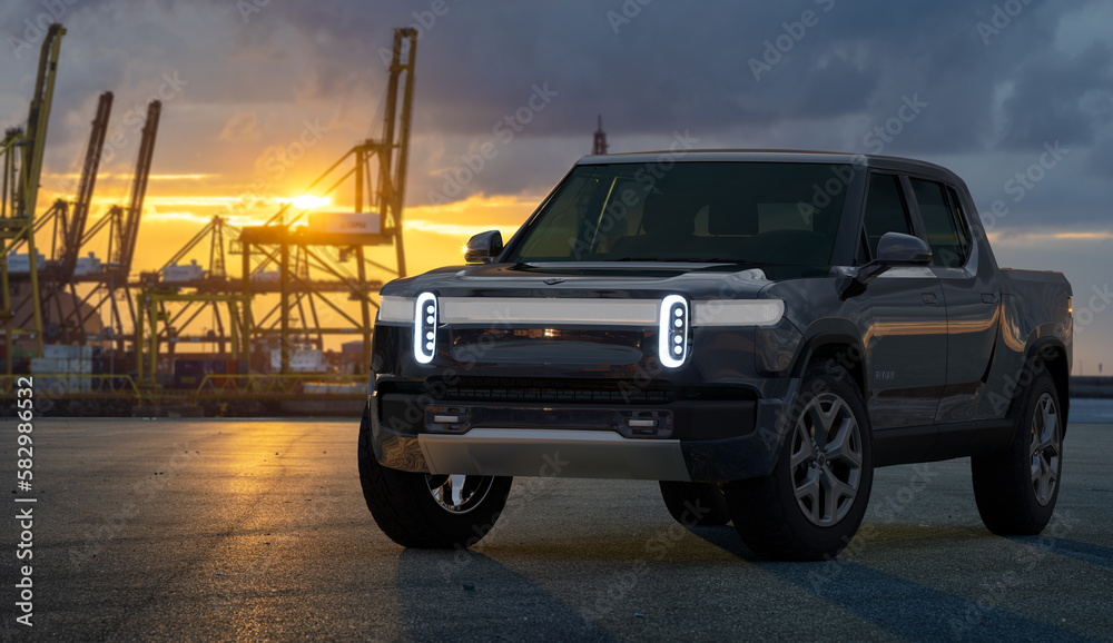 Rivian R1T- Electric Adventure Vehicles Stock Photo | Adobe Stock